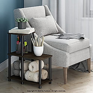 Furinno Turn-N-Tube Accent Decorative Shelf, Columbia Walnut/Black