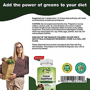Organic Superfood Greens Fruits and Veggies Complex - Best Dietary Supplement with 14 Greens &14 Fruits & Vegetables with Alfalfa Rich in Antioxidants Organic Ingredients Non-GMO (120 Count Pack of 2)