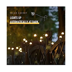 Solar Garden Lights, Starburst Swaying Light, Solar Firefly Lights Outdoor Waterproof, Solar Garden Decorative Lights Yard Patio Pathway Decoration, Warm White, 6LED
