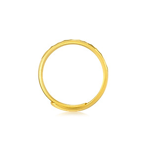 CHOW SANG SANG 999.9 24K Solid Gold Price-by-Weight 9.73g Gold Modern with Hammer Finish Band Ring for Women 82820R | Size Adjustable