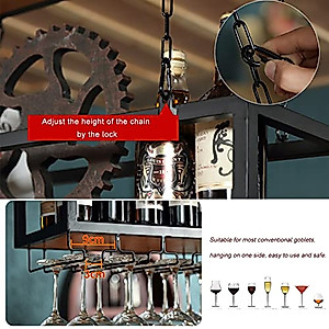 Wine Rack Ceiling Wine Holder | Vintage Wine Bottle Storage Shelving | Hanging Wine Glass Shelves Plants Flowers Floating Shelf Iron Art Wall Display Rack (Size : C-140x25x22cm)