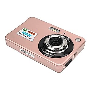 Jopwkuin Digital Camera, Built in Fill Light 2.7in LCD 4K Vlogging Camera Portable for Shooting(Pink)