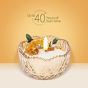 Citrus Aroma Scented Candle - Luxury Aromatherapy - Amber Crystal Glass Container - Giftable Packaging - 5.6 Oz