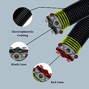 Garage Door Torsion Spring 207x2x20 | Torsion Spring Replacement for Garage Repair | Minimum 16,000 Cycles | Left and Right Hand Wound Replacement with Steel Bearing (Pair) Fix Garage Door 7 + 8 Feet