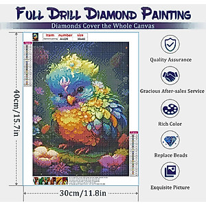 AIBOERL Diamond Painting Kits for Adults, Parrot 5D Diamond Art Kits, Full Drill DIY Crafts for Adults Home Wall Decor Gift Diamond Dots [11.8x15.7inch]