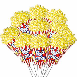 26 x 17 inch Popcorn Party Balloons Movie Popcorn Balloon Foil Party Balloon mylar balloon Movie Night Themed Party Decoration Balloons,10 pcs