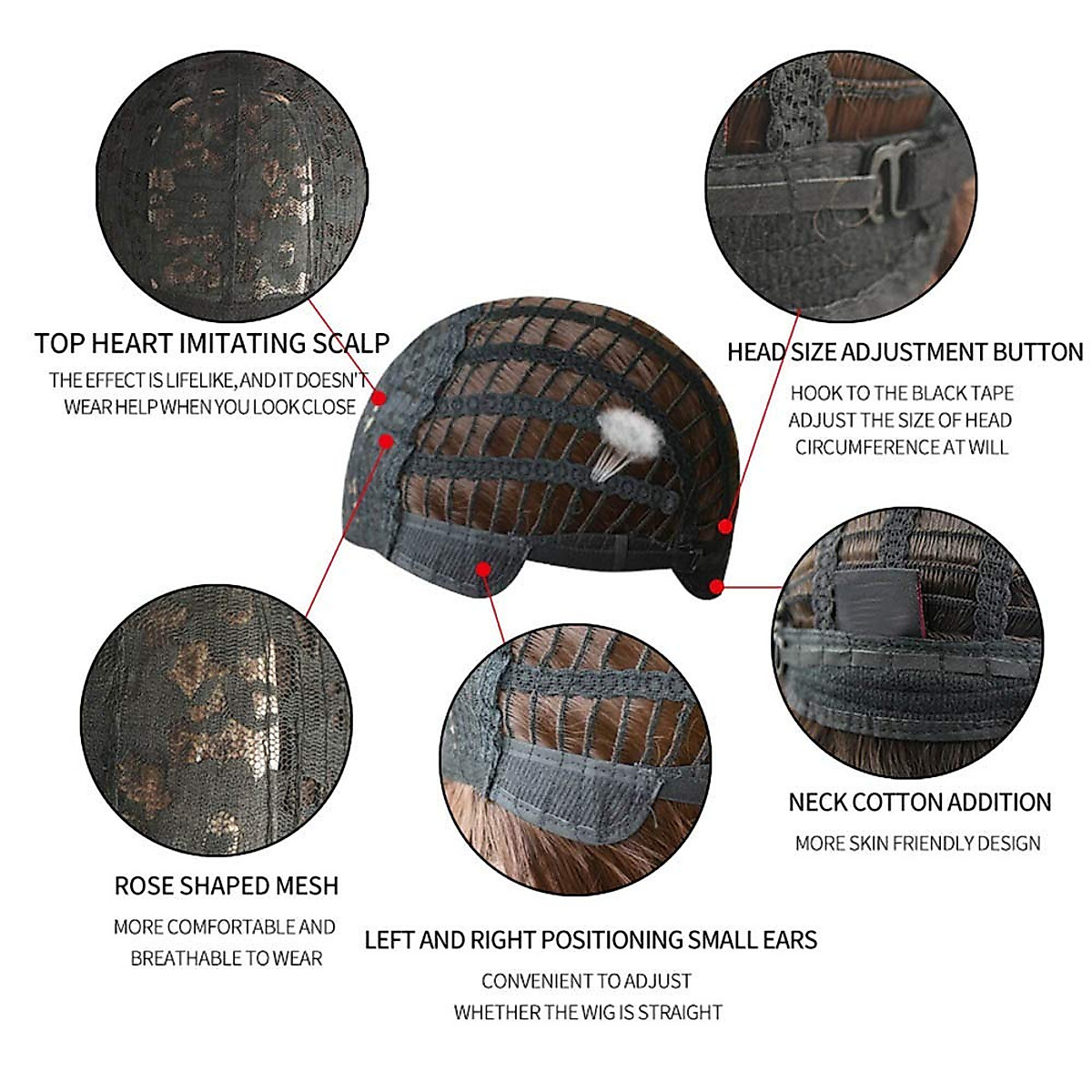 URCGTSA 22 Inches long Hair Wig for Women Black Synthetic Hair Natural Long Straight Wig With Bangs Party Cosplay Wig for Girl (Black brown)