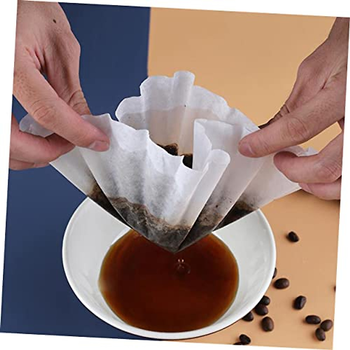 VOSAREA 100 Sheets American Coffee Filter Paper Loose Tea Strainer Cup Unbleached Coffee Filter Wavy Surface Filter Bowl Espresso Tools Coffee Filters Basket Cone Coffee Filter Drink White