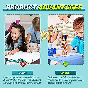 Honoson 12 Pcs Kids Lap Desk Tray Plastic Portable Desk with 3 Compartments Bed Tables for Eating and Laptops Lap Desk with Storage Car Floor Serving Lap Tray for Kids Classroom Activity Travel