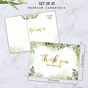 25 Double-Sided Greenery Baby Shower Invitation Set with Envelopes,Gender Neutral Blank Fill-in Invites for Boy or Girl, Double-Sided Diaper Raffle, Thank You Cards and Seals
