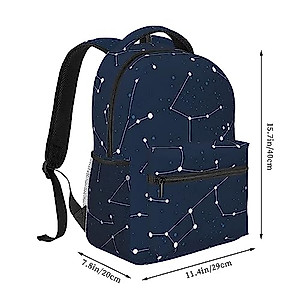 OUSIKA Glow In The Dark Print Casual Backpack For Men Women Lightweight Water Resistant Travel Daypack Laptop Bag
