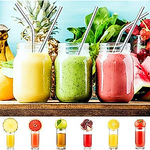 Sunwinc Reusable Metal Straws in Bulk 100 Pieces,8.5'' x 6mm Stainless Steel Straws for 20oz 30oz Tumbler Yeti Cup,Curved Bent Metal Drinking Straws Bulk For Wholesale (100pcs All Bent -8.5" Silver)