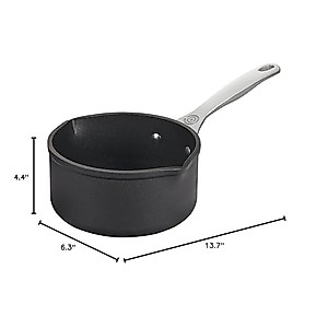 Le Creuset Toughened Nonstick Pro Open Saucepan with Double Pour Spouts, 1.7 qt.