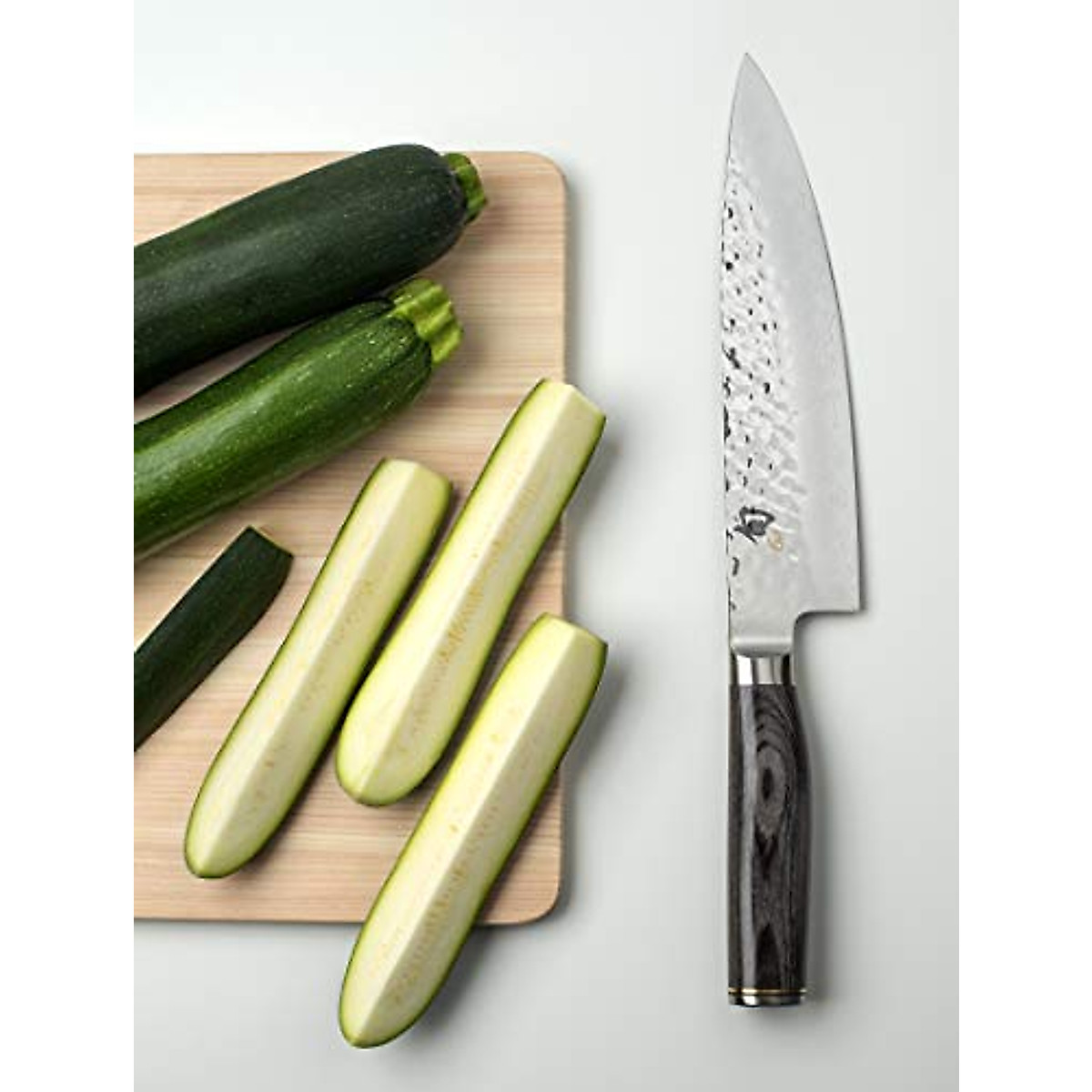 Shun Cutlery Premier Grey Chef's 8”, Thin, Light Kitchen Knife, Ideal for All-Around Food Preparation, Authentic, Handcrafted Japanese Knife, Professional Chef Knife