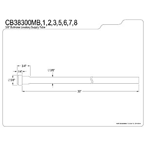 Kingston Brass CB38301 Complement 3/8-Inch Diameter Bullnose Lavatory Supply, 30-Inch, Polished Chrome