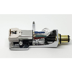 Cartridge, conical Stylus, needle with mounting bolts and Chrome Headshell for Technics SL-1200, SL-1210, SL-1600, SL-1610, SL-1700, SL-235, SL-23A, SL-B2