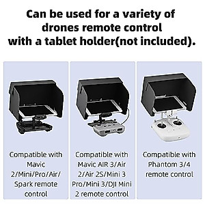 HeiyRC Tablet Sun Hood Sunshade for DJI Mini 2 SE/AIR 3/Mini 3 Pro/Air 2/Air 2S/Mini 2/Mini 3/Mavic 3/Mavic Pro/Spark/Phantom 3 4 Controller Accessories,for 7.9-8inch iPad Mini/Galaxy Tab A/Lenovo