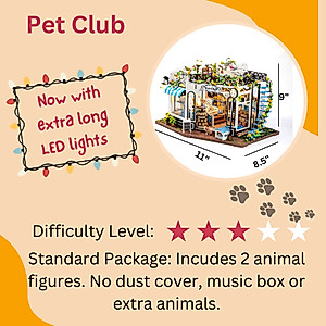 Miniature Joy House Kit Pet Shop - DIY Miniature Dollhouse Kit - Tiny House Building Kit with Furniture for Adults - Creative Miniature Craft Kits ( No Dust Cover)