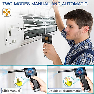 Compressed Air Duster, New Generation Canned Air, 33000 RPM Electric Air Can for Computer Keyboard Electronics Cleaning, 6000mAh Rechargeable Battery, Reusable Dust Destroyer