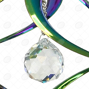 Red Carpet Studios Indoor/Outdoor 3-Dimensonal Garden Decor Small Cosmix Wind Spinner, 11-Inch, Rainbow - Crystal