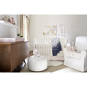 Ivanka Trump Wildflower Collection: Contoured Diaper Pad Cover for Diaper Changer - Trellis Pattern in White and Pink