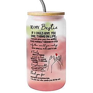 Lightzz Friend Gifts for Women, Bestie Gifts for Women BFF Gift - Friendship Gifts for Women Friends, Friend Birthday Gifts, Birthday Gifts for Women - 16 Oz Can Glass (to my Bestie)