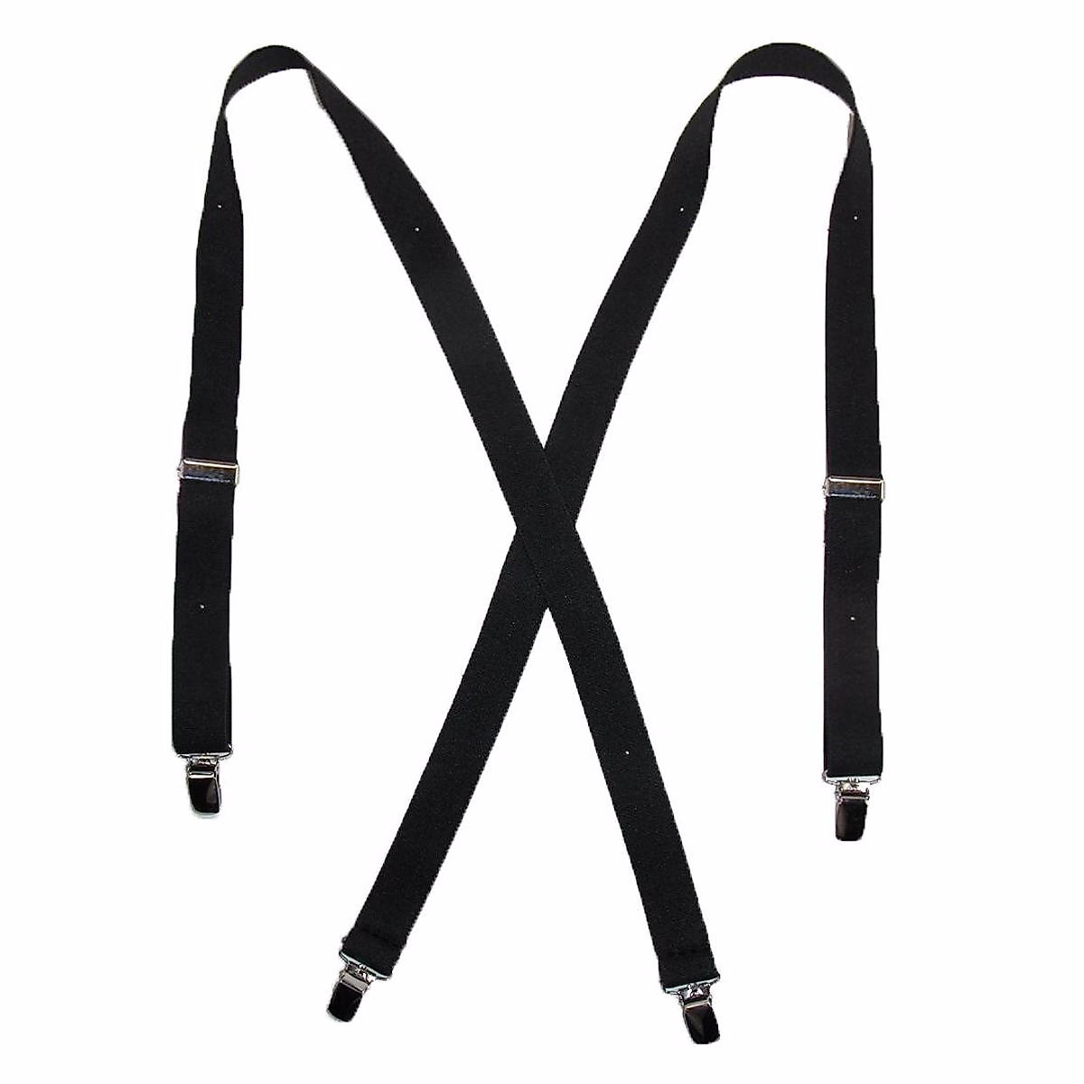 CTM® Women's Elastic Clip-End 1 Inch Basic Suspenders, Black