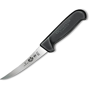 Victorinox 5" Boning Knife, Curved Blade, Flexible, Black Fibrox Handle 5.6613.12