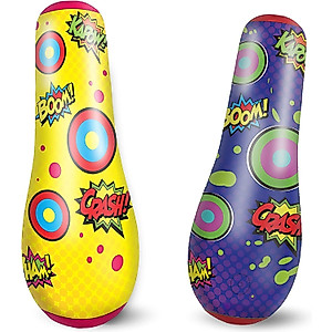 JOYIN Punching Bag for Kids, 47 Inches Kids Double-Sided Inflatable Punching Bag with Bounce-Back Action(1 Pack)