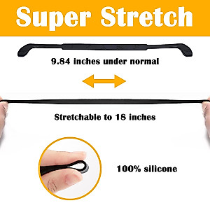 MARSHOHO Glasses Strap Sports, Anti-Slip Silicone Eyeglass Strap Eyewear Retainers, Elastic Soft Sunglass Cord Holder for Kids Boys and Girls, Basketball (3 Pack, Black)