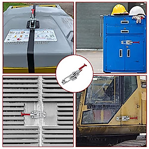 Accessbuy Self-Lock Large Toggle Latch, 2000Lbs Holding Capacity, Adjustable U-Bolt Heavy Duty Toggle Latch Clamp for Machine,Smoker lid,Tire Carrier and More (7.87 inch)