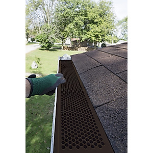 THERMWELL PRODUCTS Frost King G636BR Vinyl Snap-in Gutter Screen, 6-5/8" x 3', Brown