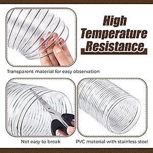 Therwen 4" x 40' Flexible PVC Dust Collection Hose, Heavy Duty Dust Debris and Fume Collection Hose, Puncture Resistant Clear Vacuum Hoses for Dust Collection Systems