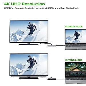 USB C to HDMI Adapter, 7 in 1 USB-C Hub Multiport Adapter with 4K HDMI, 100W PD, USB 3.0/2.0 Port, SD/Micro SD Card Reader, Portable Docking Station for MacBook Pro/Air/iPad/Dell XPS/Nintendo Switch