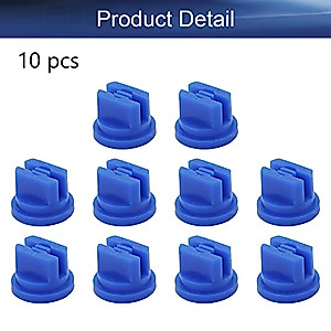 Yinpecly 10Pcs Flat Fan Spray Tip 110 Degree Plastic Nozzle for Agricultural, Cleaning, Cooling Blue Tone