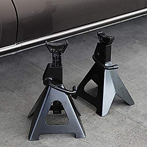 BIG RED AT46002ABR Torin Double Locking Steel Jack Stands, 2 Pack, 6 Ton (12,000 lb), Black