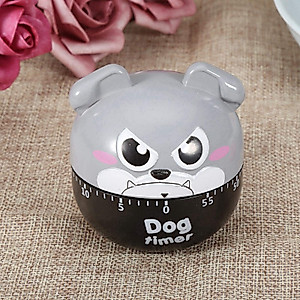 Mechanical Kitchen Timer, Cute Dog Manual Counters, Reminder Tool for Home Cooking, Attractive and Durable(grey)