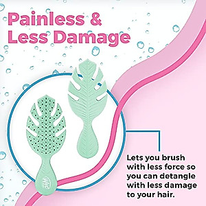 Wet Brush Go Green Mini Detangler, Green - Detangling Travel Hair Brush - Ultra-Soft IntelliFlex Bristles Glide Through Tangles & Gently Loosens Knots While Minimizing Pain, Split Ends & Breakage