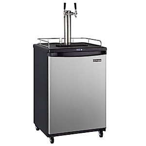 Kegco Keg Dispenser, Two Faucet, Stainless Steel