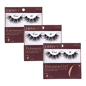 i-Envy 3 Pairs False Eyelashes C Curl Natural Lashes Salon Lash Extension Effect
