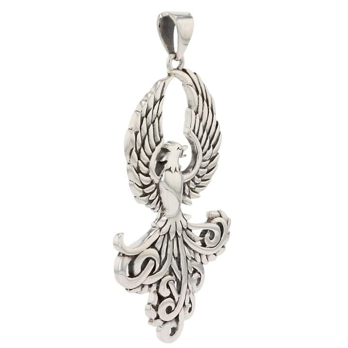 Jewelry Trends Eagle Wing Rising Phoenix Sterling Silver Pendant