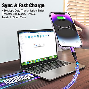 MFi Certified iPhone Charger, 3 Pack 6FT USB Lightning Charging Cable Nylon Braided iPhone Charger Cord Compatible with iPhone 14/13/12/11 Pro Max/XS MAX/8/7/Plus/iPad(6 Feet)