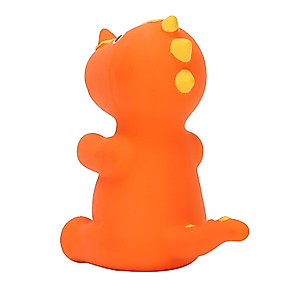 Squeaky Animal Dog to, Squeaky Dinosaur Dog Toy Palatable Interesting Latex Bite Resistant Relieve Anxiety for Pets (Orange Ceratopsian)