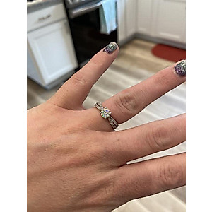 1.37 Carat Round Cut Moissanite Engagement Rings for Women Platinum Plated Silver Moissanite Rings -6