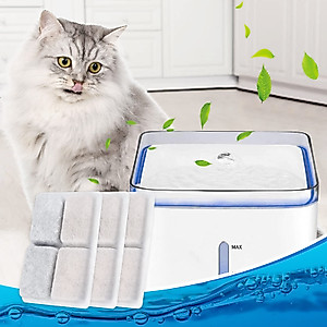 MyfatBOSS Cat Water Fountain Filter, 12 Pack Pet Water Fountain Filter Replacement with Coconut Activated Carbon Filter Compatible with furrybaby 64oz/2L Cat Water Fountain
