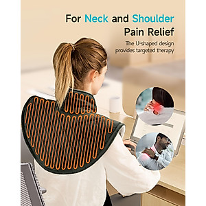 Weighted Heating Pad for Neck and Shoulders, ALLJOY【3lb】 Weighted Heating Pad for Pain Relief,22"x18" Electric Heating Pad, 5 Heat Settings & 4 Auto-Off, Gifts for Women Men Mom Dad