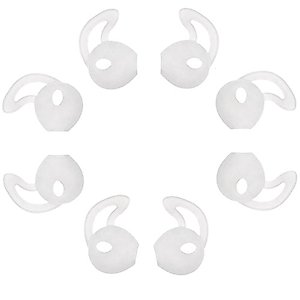 Ear Cushion Ear Tips Ear Gel for Apple Earphone EarPod, BLUEWALL Soft Gel Thin Comfortable Anti-Slip Sport Ear Bud, Fit for iPhoneSE?6S?6?5S?5C?iPod Touch6?5?4?Nano7 All Apple EarPod,4 Pair, White