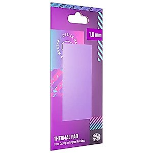 Cooler Master Thermal Pad 1.0 mm High Performance Thermal Pad, Conductivity W/m.k= 13.3m, Nano Elements Rapid Cooling, Double-Sided Adhesive for Electronics and Devices (TPX-NOPP-9010-R1)