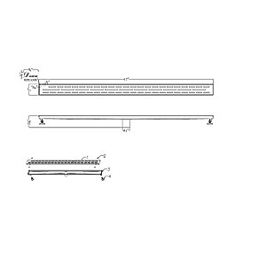 Dawn LAN470304 Amazon River Series Linear Shower Drain, 47"