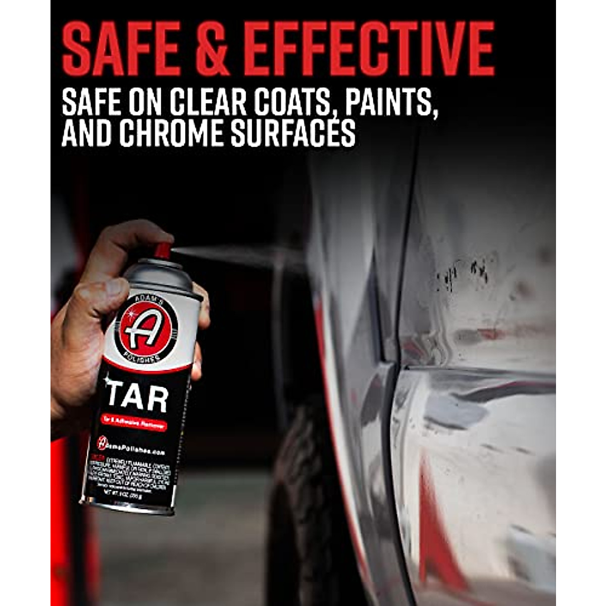 Adam's Tar 9oz - Heavy Duty, Concentrated Road Tar & Adhesive Remover | Remove Rubber Streaks, Badges, & Grime from Your Paint, Wheels, Rims, and Other Exterior Surfaces